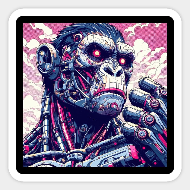 Cyborg Monkey - Cyborg - Sticker | TeePublic